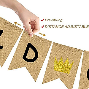 Jute Burlap Wild One Banner Boy Girl First Birthday Photo Props Party Decoration