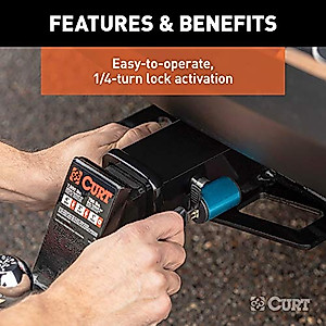 CURT 23502 Right-Angle Stainless Steel Trailer Hitch Lock, 5/8-Inch Pin Diameter, Fits 2-Inch Receiver