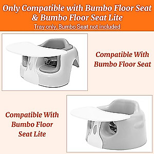 Gnegni Seat Tray Attachment Accessory Compatible with Bumbo Floor Seat, Smooth Tray Surface Easily Attaches to Baby Bumbo Seat Lite for Baby Feeding and Playing, Easy to Clean & Release-White