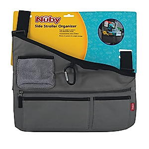 Nuby Fabric Side Stroller Organizer: Keeps Essentials Organized Gray