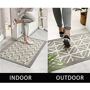 HISKFUN Door Mat, Indoor Outdoor Door Mats, Non-Slip, Dirt Resist, Low-Profile Entrance Mat for Home, Garden, Garage(Morocco, 32" x 40")