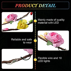 180 Pieces LED Flower Crown Headbands Bulk Multicolor Light up Floral Wreath Crowns Flower Hair Garlands Headdress Crowns for Women Girls Hair Accessories Wedding Holiday Festival Christmas Party