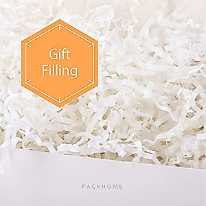 PACKHOME 0.5 LB Crinkle Cut Paper Shred Filler, White Shredded Paper for Gift Baskets, Crinkle Paper for Gift Wrapping