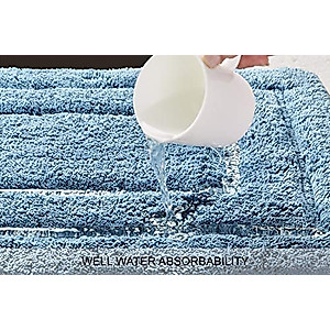 The Luxury Towel Company Cotton Bathroom Rugs Set, 2 pc (20"x30" and 17"x24") - Soft Plush 2800 GSM, Super Thick and Absorbent - Matches Our 804 GSM and 703 GSM Bathroom Towels Set (Mauve)