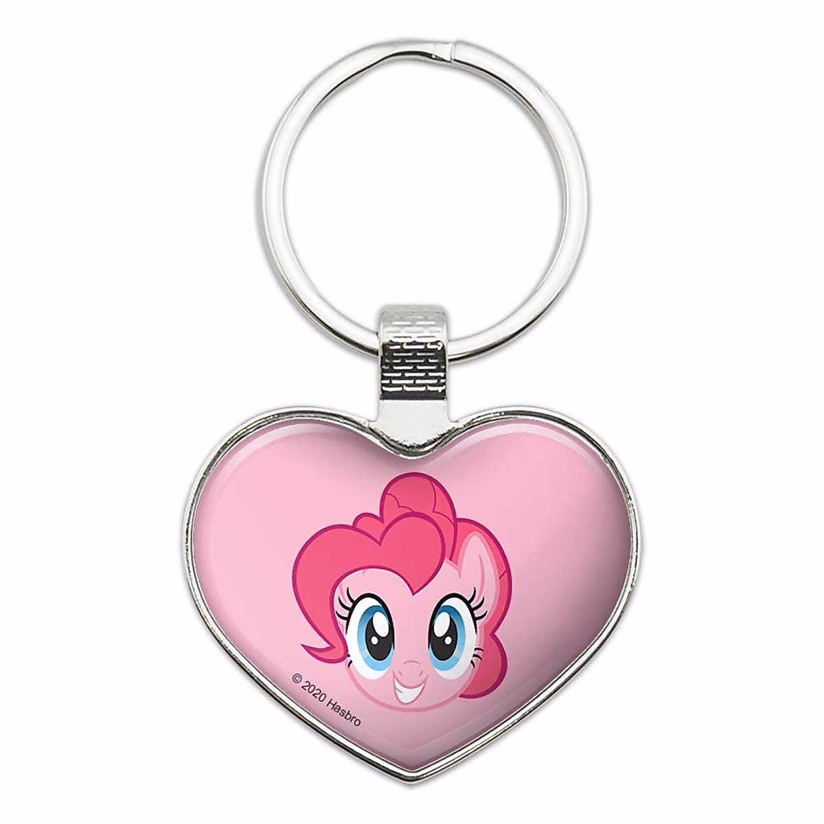 My Little Pony Pinkie Pie Face Keychain Heart Love Metal Key Chain Ring