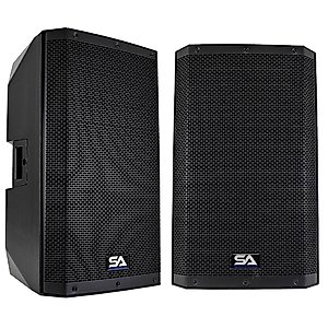 Seismic Audio Speakers Riot-15, Pair of Powered 1000 Watt PA/DJ Speaker with Bluetooth, 15 Inch Speaker, DSP, Built in Mixer & Class D Amplifier