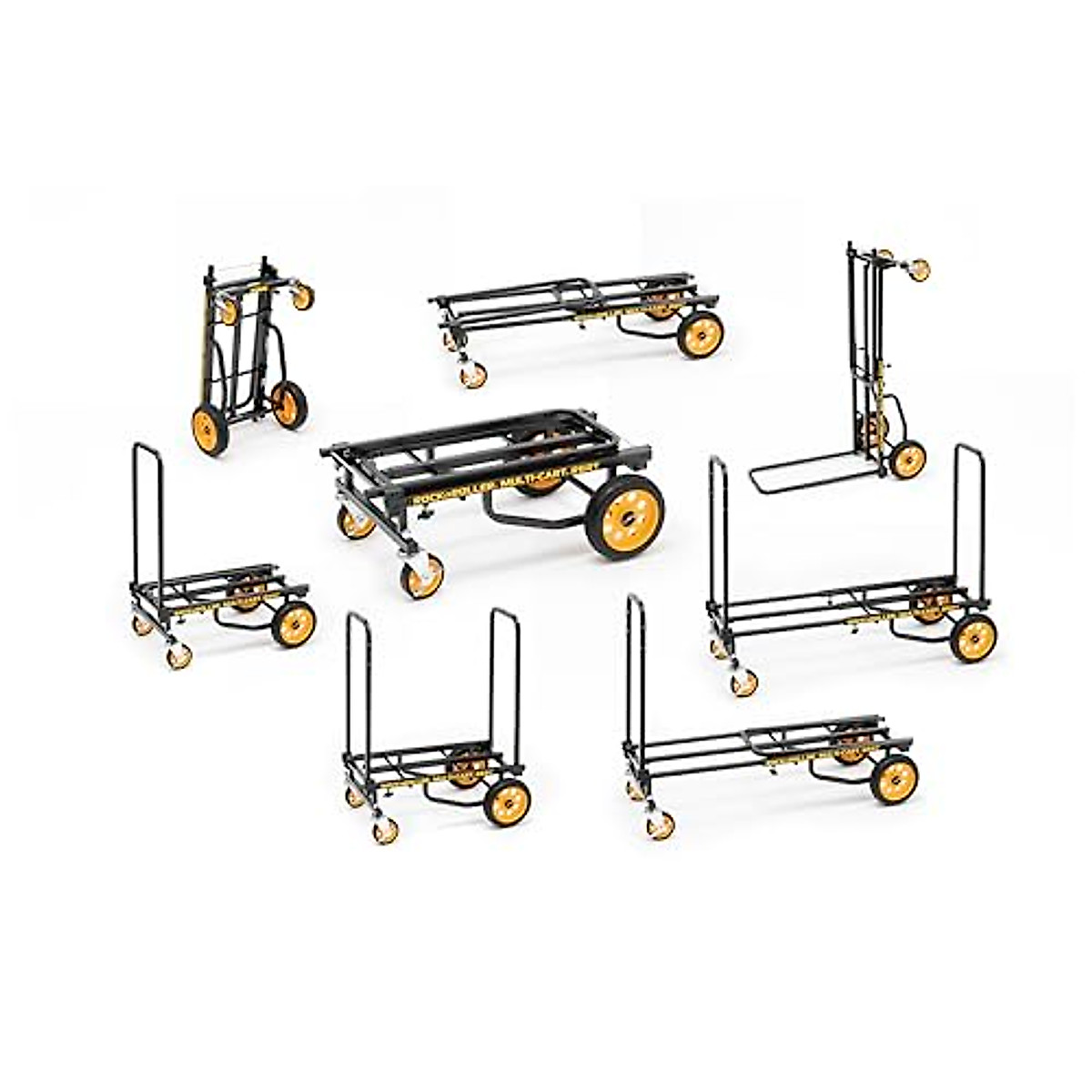 Rock-N-Roller R6RT (Mini) 8-in-1 Folding Multi-Cart/Hand Truck/Dolly/Platform Cart/29" to 42.5" Telescoping Frame/500 lbs. Load Capacity, Black
