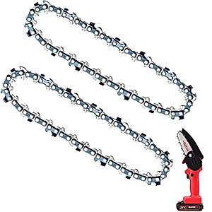 RLSOO Mini Chainsaw Chain Replacement 4 Inch for Cordless Electric Chainsaw Blade 4 Inch Handheld Chain Saw Pruning Shears for Tree Branches, Courtyard, Household and Garden (Only 2*Chains)
