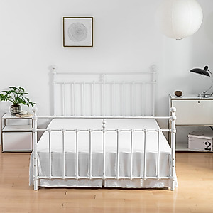 xuan dian Twin Bed Skirt - Twin Size Bed Skirt 14 Inch Drop with Split Corners, Pleated Waffle Weave Bed Skirt,Tailored Dust Easy Fit,Machine Washable (White, Twin - 14" Drop)