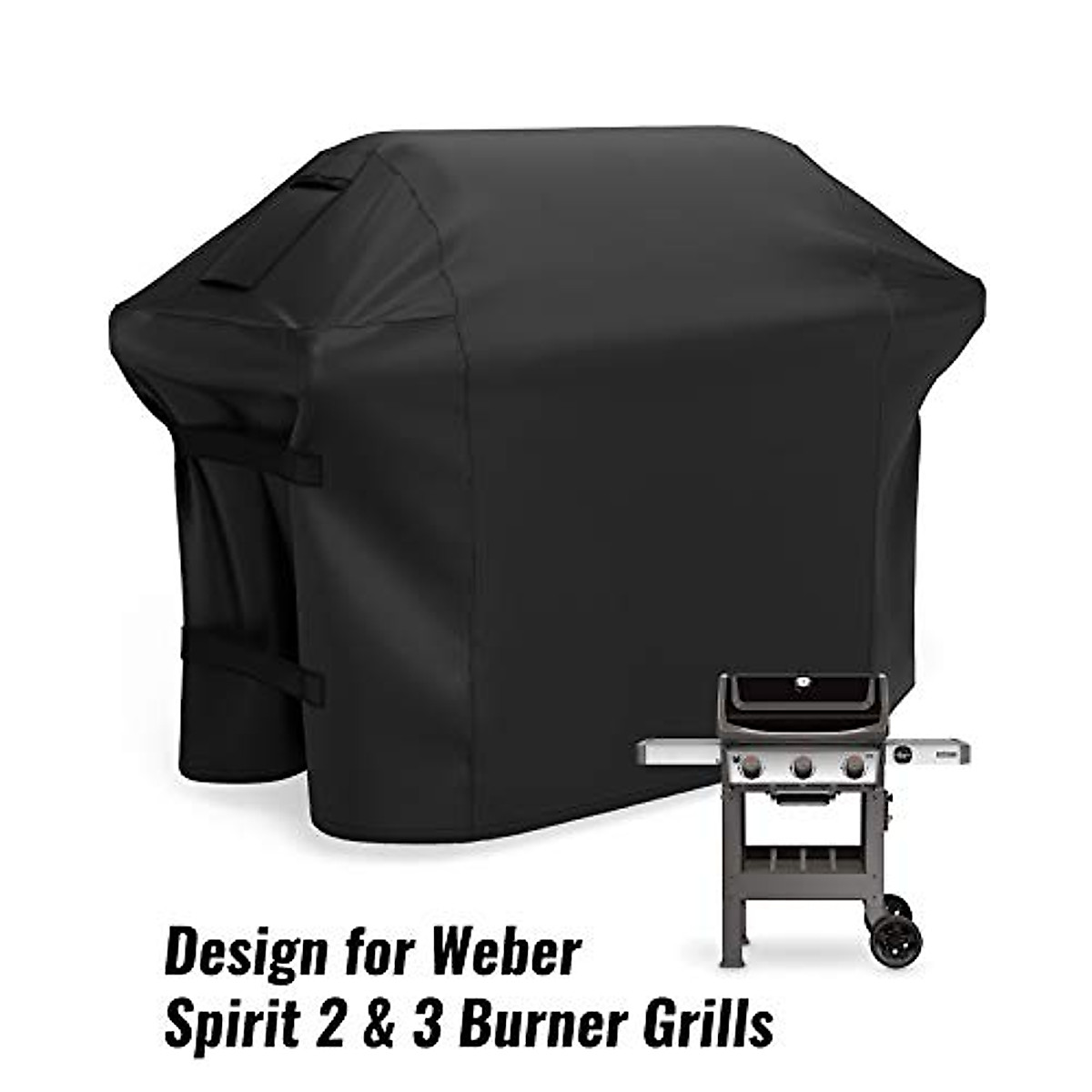 NUPICK 7106 for Weber Spirit 2 & 3 Burner Grill, 52 Inch Grill Cover for Spirit 210/310, Spirit II E210/E310, Fits for Spirit 200 & 300 Series Gas Grill, Come with 3-Side Grill Brush