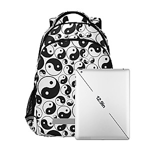 Glaphy Yin and Yang Symbols Backpack for Boys Girls Kids, Laptop Bookbag Lightweight Travel Daypack School Backpacks