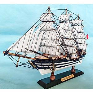 SAILINGSTORY Wooden Model Ship Amerigo Vespucci 1/300 Scale Replica Ship Model Sailboat Decor