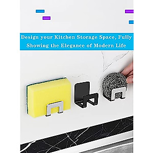 Envibe Sponge Holder, 2 Pack Sponge Holder for Kitchen Sink, Easy to Install, Strong and Sturdy, Good Ventilation Performance to Keep the Sponge Dry. (Silver)