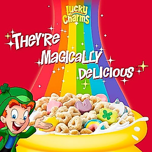 Lucky Charms Gluten Free Cereal with Marshmallows, Kids Breakfast Cereal, Made with Whole Grain, Giant Size, 26.1 oz