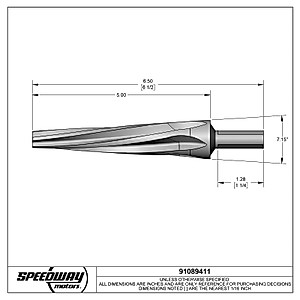 Speedway Motors Tapered Ball Joint Reamer, 7 Degree, High-Speed Steel Construction, Proper Fitting for Ball Joints & Tie Rod Ends, 1/2" Shank, Long-Lasting"