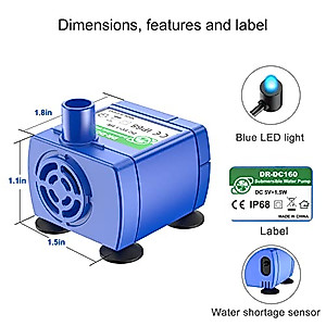 Wonder Creature Cat Water Fountain Pump, Replacement Pump for Round, Cubic and Crystal Cat Water Fountain, Pet Fountain Pump