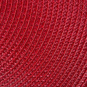 DII Classic Woven Tabletop Collection, Indoor/Outdoor Placemat Set, Round, 15" Diameter, Tango Red, 6 Piece