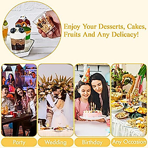 JOLLY CHEF 200 Pack 2.6 oz Mini Dessert Cups with Spoons, Clear Plastic Pudding Appetizer Cups for Party - Small Reusable Serving Bowl Clear Plastic Cups Ideal for Christmas Halloween Wedding