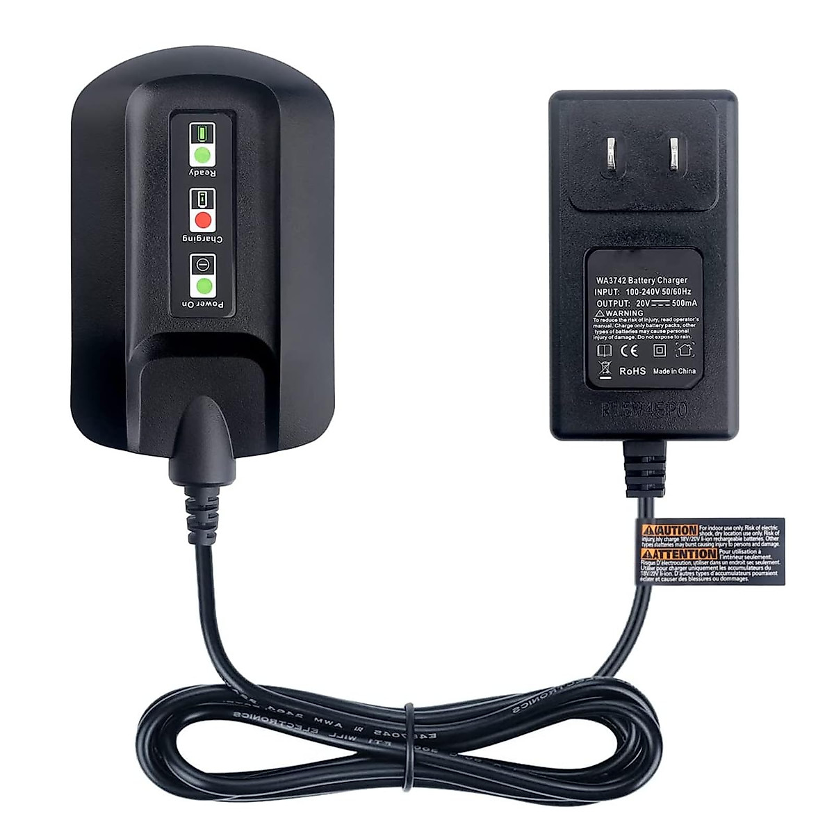WA3742 Charger Compatible with Worx 20V Lithium Battery WA3520 WA3525 WA3512 WA3512.1 WA3522 WA3544 WA3575 WA3578 Replacement 20V Battery Charger WA3732 WA3875 WA3881