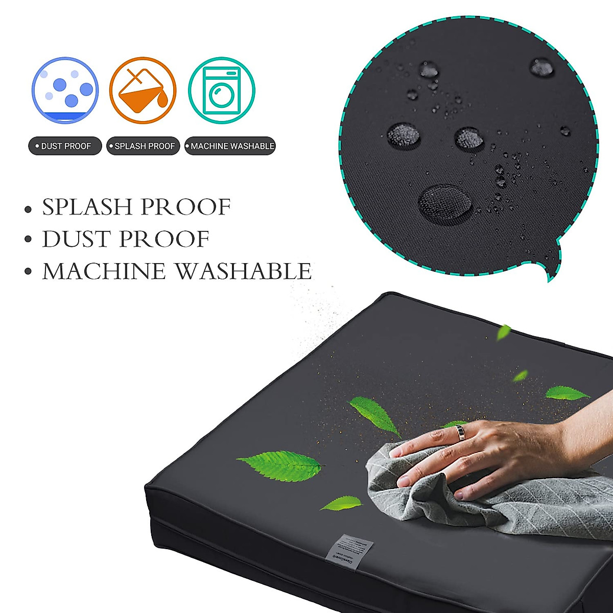 2Pcs Outdoor Seat and Back Cushion Replacement Covers Set Fit for Patio Furniture Sofa Chair Loveseat Sectional Couch,Durable Fadeless, 25Wx26Dx6H,25Wx18Dx6H,Dark Grey-Include Cover Only