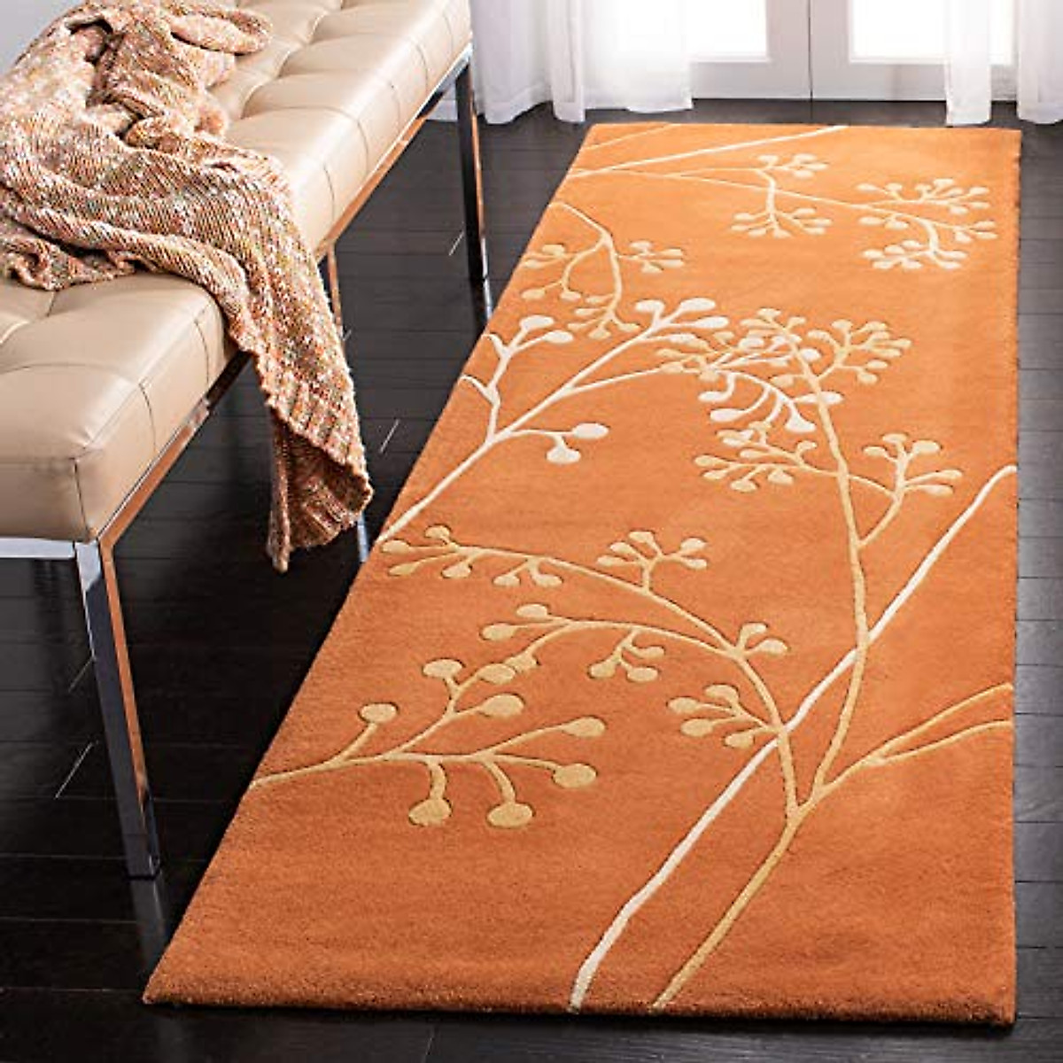 SAFAVIEH Soho Collection 2'6" x 8' Rust SOH305D Handmade Premium Wool Runner Rug