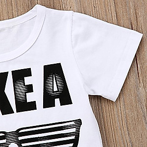 MA&BABY Casual Toddler Kids Boys Girls Tops T-Shirt Denim Pants Outfits Set Clothes 1-6Y (2-3 Years)