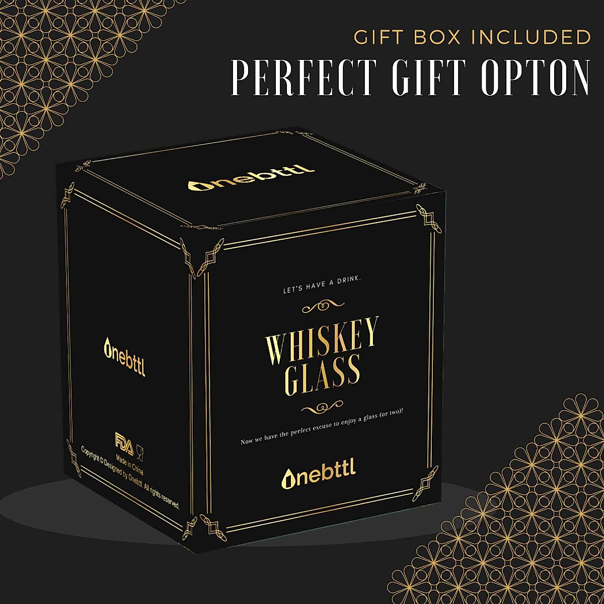 Onebttl Funny Birthday Gifts for Men&Him, Father's Day Gifts for Dad, Gifts from Daughter/Son, Birthday Whiskey Glass for Boyfriend, Best Friends, Coworkers, Husband, Brother, Uncle, Boss - November