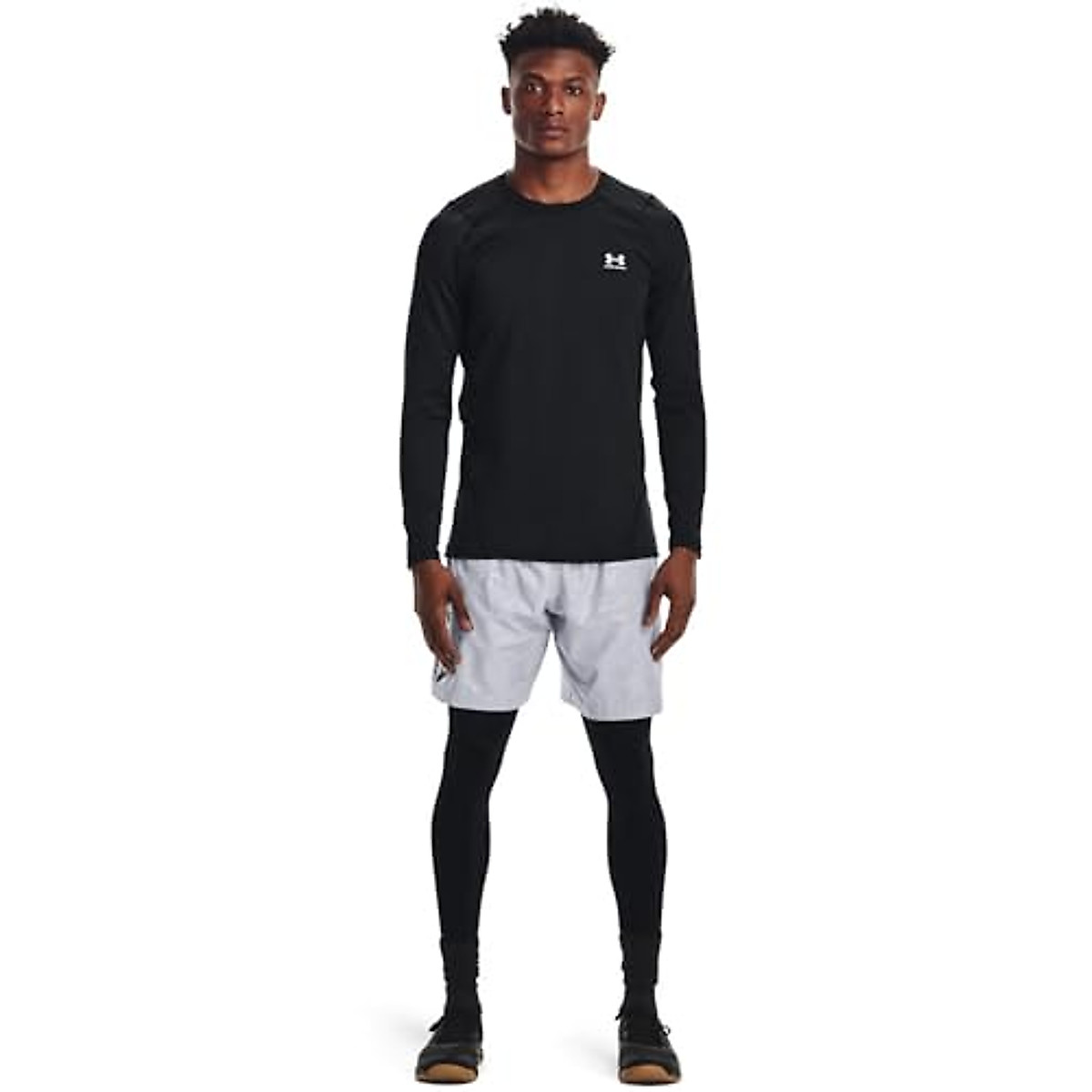 Under Armour Men's ColdGear Armour Fitted Crew, Black (001)/White, X-Large