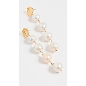 Brinker & Eliza Women's Gigi Earrings, Pearl, Off White, One Size