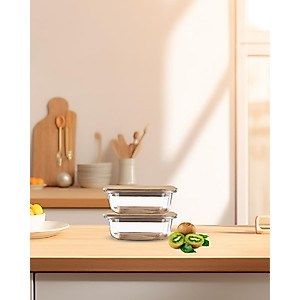 Wooden Food Storage Lids for Pyrex 7210-PC 3-Cup Rectangular Storage Cover Lids Replacement for Pyrex Container 7210-PC Glass Bowls -2 Pack (Container not Included)