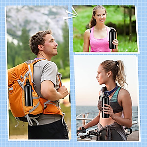 24 Pack Aluminum Water Bottles Bulk 25 oz Black Metal Sport Water Bottles with Carabiner and Twist Cap Reusable Lightweight Leak Proof Sport Bottles Team Pack for Camping Travelling Cycling Climbing