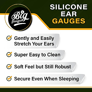 BIG GAUGES Pair of Purple Silicone 1" 9/16 40 mm Double Flared Saddle Piercing Jewelry Stretcher Ear Plugs Earring Flesh Tunnel BG10481