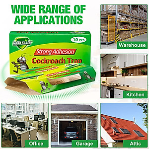 Qualirey Roach Killer Indoor Sticky Roach Traps Glue Cockroach Killer Infestation Home Cockroach Trap for Indoor Home Pest Bug Insect Control 8.66 x 7.6 Inch(40 Pcs)