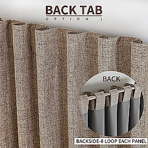 Joydeco Natural Linen Curtains 84 inch Length 2 Panels Set Burg 100% Blackout Long Drapes for Bedroom Living Room Black Out Darkening Curtain Thermal Insulated Back tab Rod Pocket(52x84 inch,Linen)