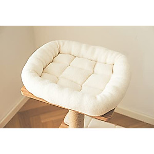 Catry Cat Tree - A Cat Play House Combo with Cat Hammock, Scratching Post, and Comfort Home Invariably Trap Kitten to Stay Around This 30” Easy Assembled Sturdy Cat Furniture, Beige