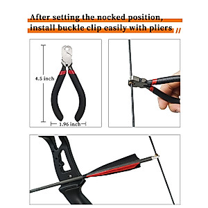 longbowmaker Archery Bow String Nock Points Pliers Set T Shape Bow Square Ruler Nocking Point Buckles Plier (Black)