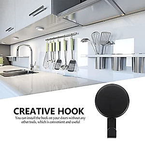 DOITOOL Wreath Hook Magnetic Garland Hanger Heavy Duty Magnet Wall Hooks Coat Hook Kitchen Wall Hanger for Home Bedroom Decoration Black Scratch- Free Silver Hangers