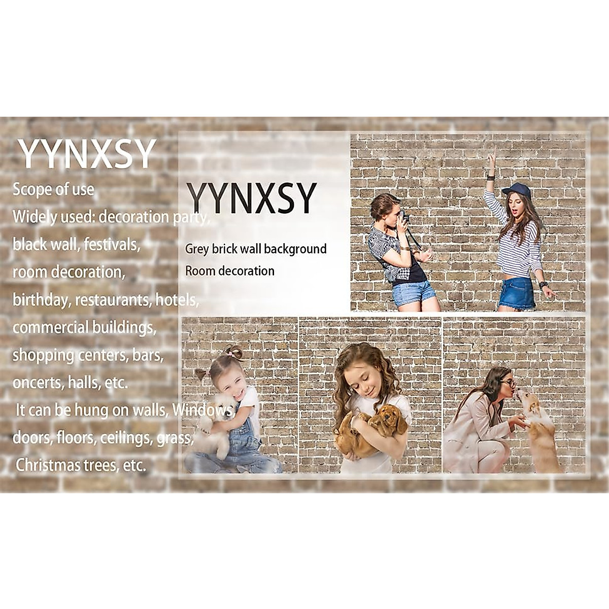YYNXSY 7x5FT Brick Wall Background Primary Color Brick Background Large Fabric Brick Photo Background Baby Shower Birthday Party Wedding Graduation Home Decoration Photo Booth Prop Banner YY-4