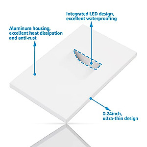 LEONLITE Classic Series 120V LED Step Lights, Dimmable 3.5W Indoor Outdoor Stair Light, 110lm, ETL Listed, Vertical, IP65 Waterproof, Aluminum, CRI 90, 3000K Warm White, White, Pack of 6