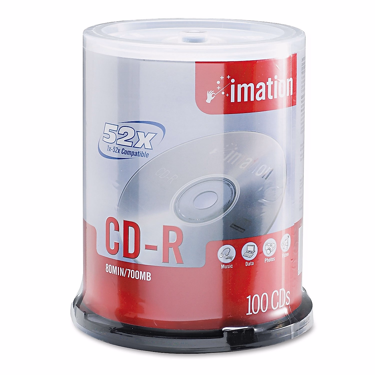 Imation 66000108705 52x Certified CD-R 700MB 80 Min 100 Pack Spindle Imation
