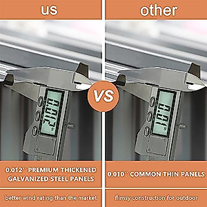 MUPATER 8' x 10' Outdoor Storage Shed with Double Doors, Garden Metal Shed, Utility Tool Shed Storage for Backyard, Patio and Lawn with Vents, Grey