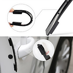 BELOMI 4Pcs PVC Car Door Edge Guards, 4.3"&3.1" Anti Scratch Collision Protector, Self Adhesive Car Side Door Edge Trim Decals, Auto Accessories Side Edge Protection for Most Cars (Transparent)