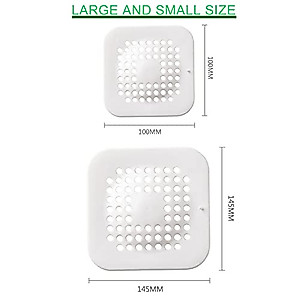 Hair Catcher Shower Drain - 2 Pack Soft Silicone Cover Trap Protector C9001 - for Bathroom Bathtub and Kitchen Sink Strainer