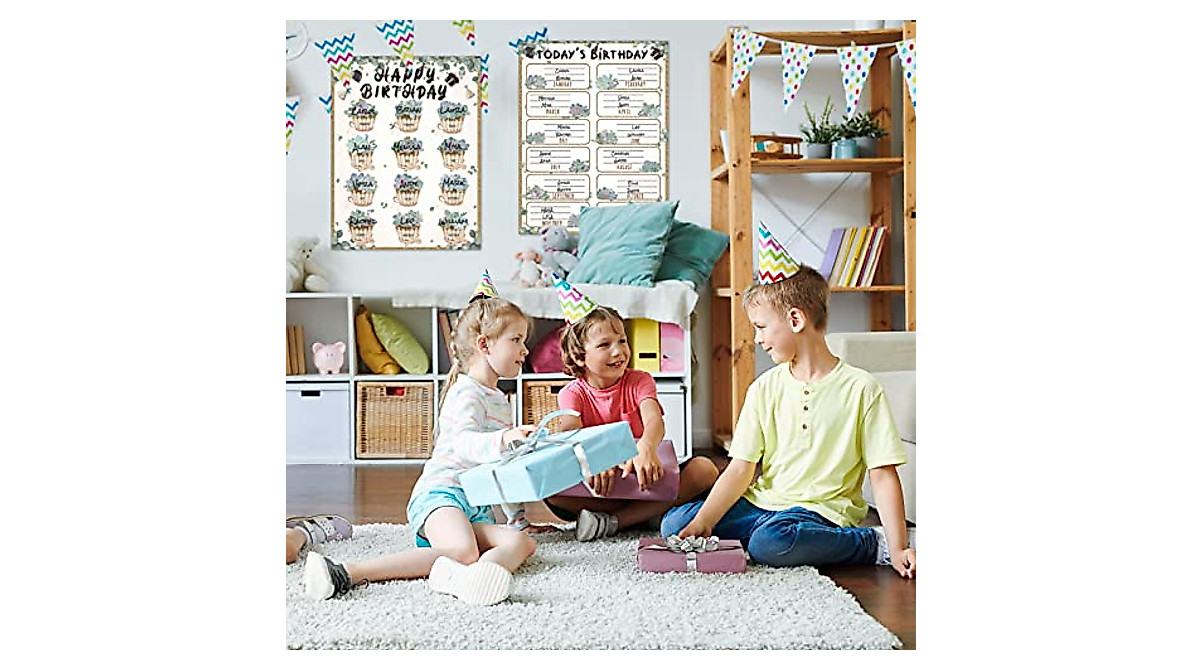 Eucalyptus Happy Birthday Poster Set for Classrooms
