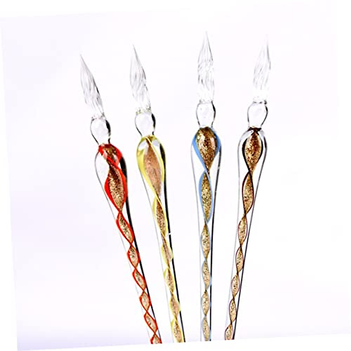 STOBOK Glass Set Ink Pen Set Vintage Gifts Crystal Glass Dip Pen Calligraphy Pen Set Glass Vintage Pen Ballpoint Pen Retro Pen Crystal Pen Pen Case Black Dip in Water Glass Dip Pen