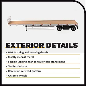 53' Flat Bed Trailer Silver Transport Series 1/50 Diecast Model by Diecast Masters 91023