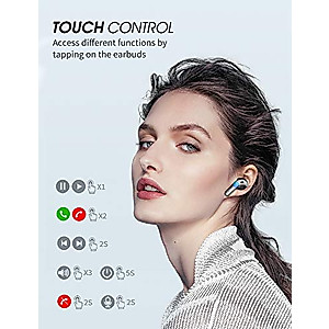 Tiksounds Wireless Earbuds, Bluetooth Headphones with Microphone, IPX7 Waterproof, 35H Playtime with LED Power Display, High-Fidelity Stereo Earphones for Sports and Work
