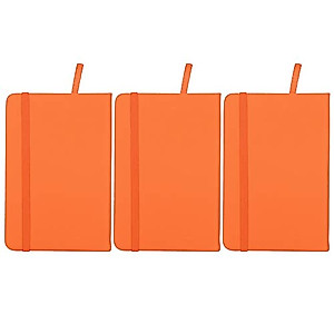 Notebook, Notepad No Fluorescent Agent with Ribbon Bookmarks for Writing for Diary for Gratitude Diary for Office Notes(Orange)