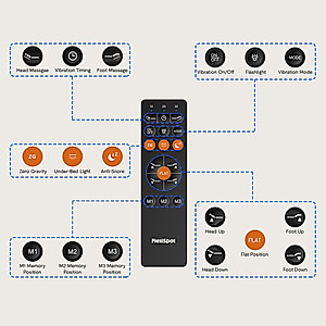 FLEXISPOT Adjustable Bed Frame Base Twin XL, Massage, Zero Clearance, Quick Assembly, Under-Bed Lights,Whisper Quiet Durable Motor, Zero Gravity, Mattress Holder, Anti-Snore, Wireless Remote.