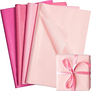 Qilery 500 Sheets Pink Tissue Paper 15 x 20 Inch Packing Paper Sheets Gift Wrapping Paper Crafts Acid Free Tissue Paper Bulk for Holiday, Birthday, Party Decor, Weddings